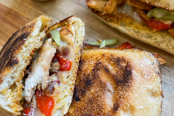 Harissa Chicken Sandwich | Roasted Red Pepper Panini