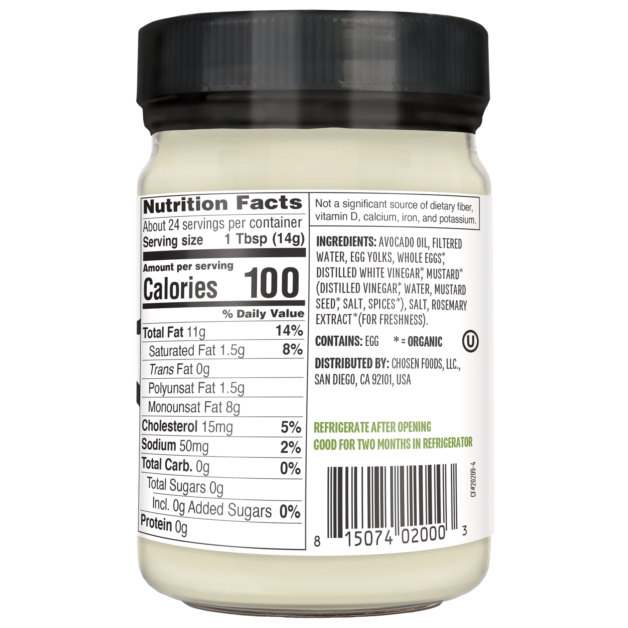 Classic Avocado Oil Mayo | 12oz Jar | Chosen Foods