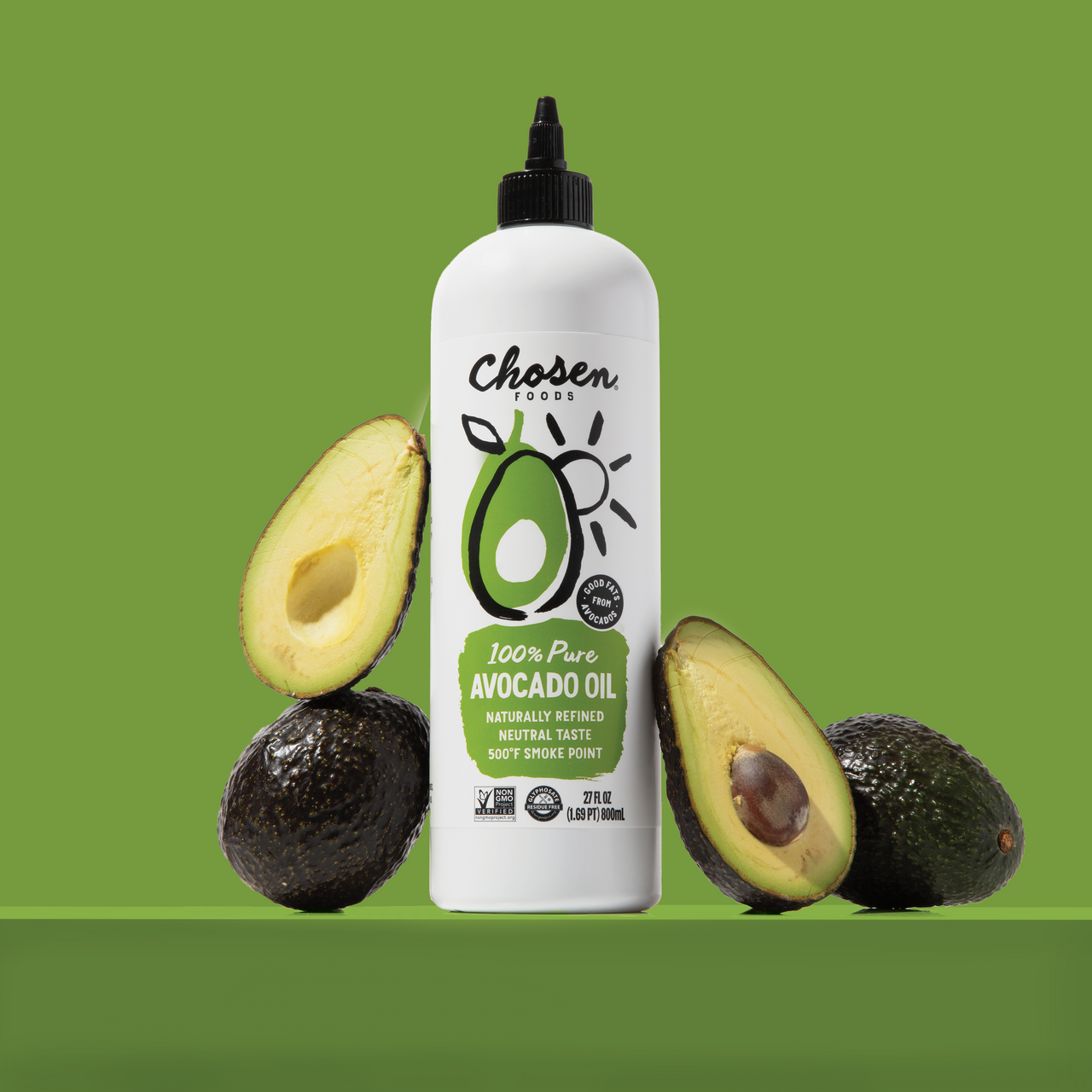 100% Pure Avocado Oil Squeeze 800ml Bottle | Chosen Foods
