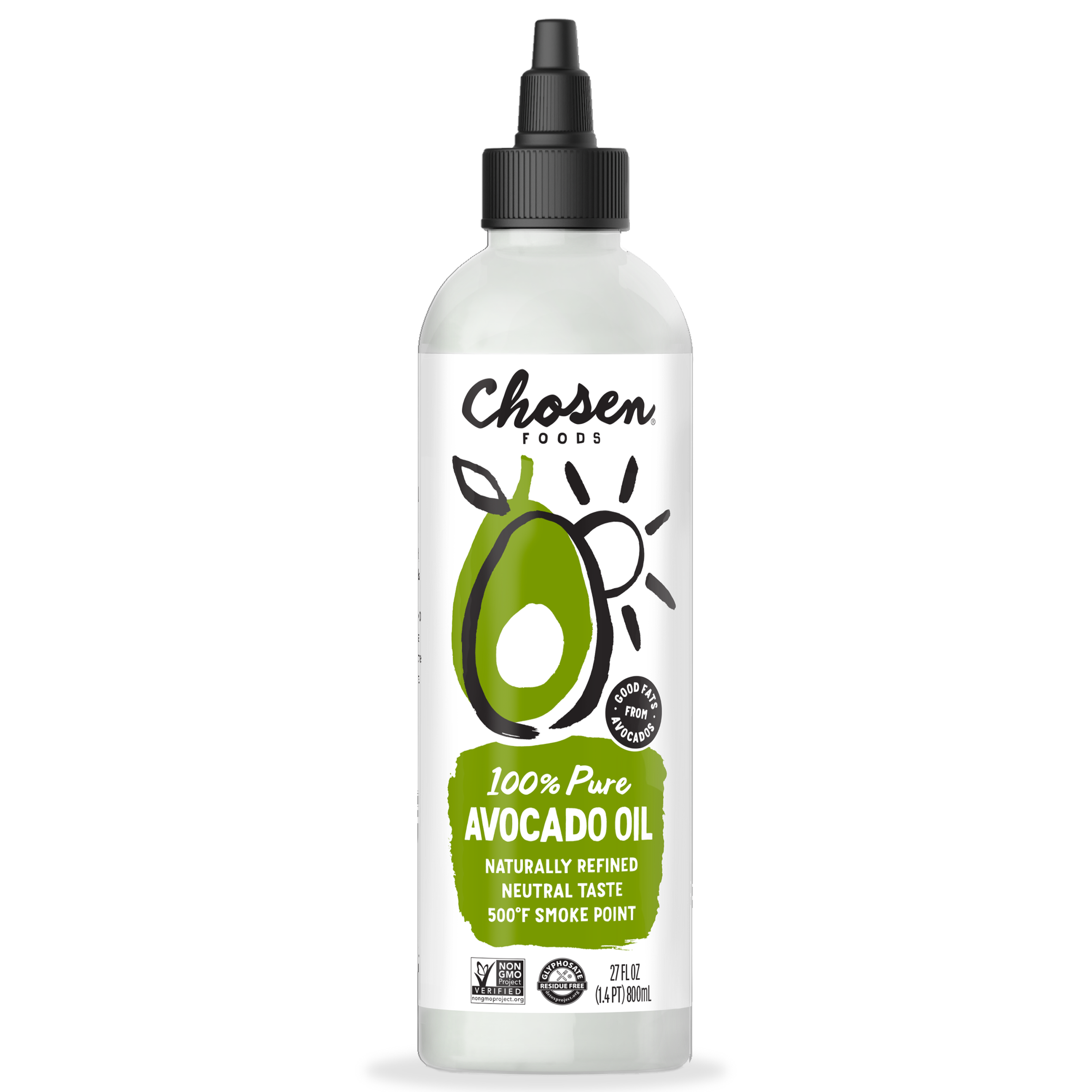 100% Pure Avocado Oil Squeeze 800ml Bottle | Chosen Foods