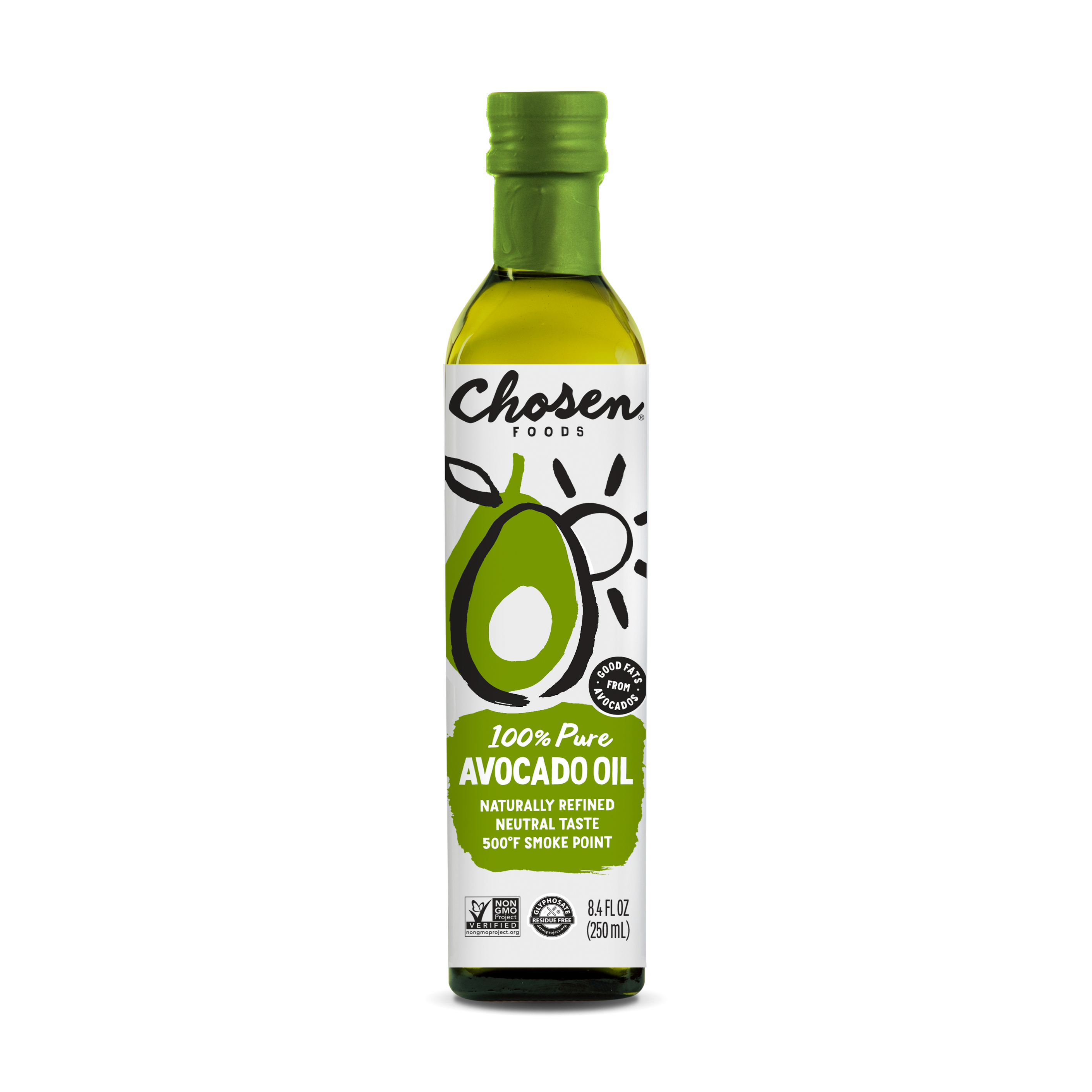 100% Pure Avocado Oil for Cooking 250ML | Chosen Foods