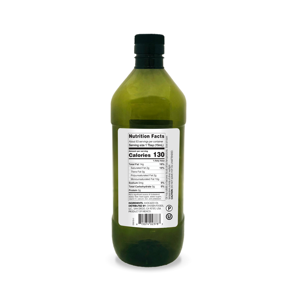100% Pure Avocado Oil for Cooking 1.25LT | Chosen Foods